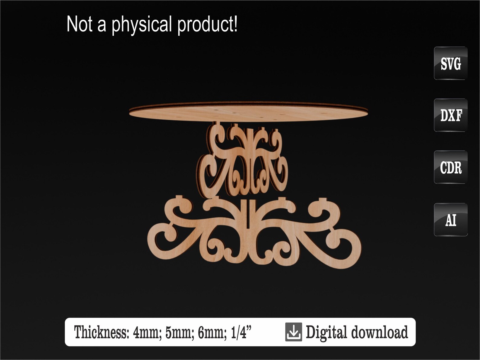 Cake Stand SVG | Laser Cut Cake Stand DXF | Wooden Dessert Display ...