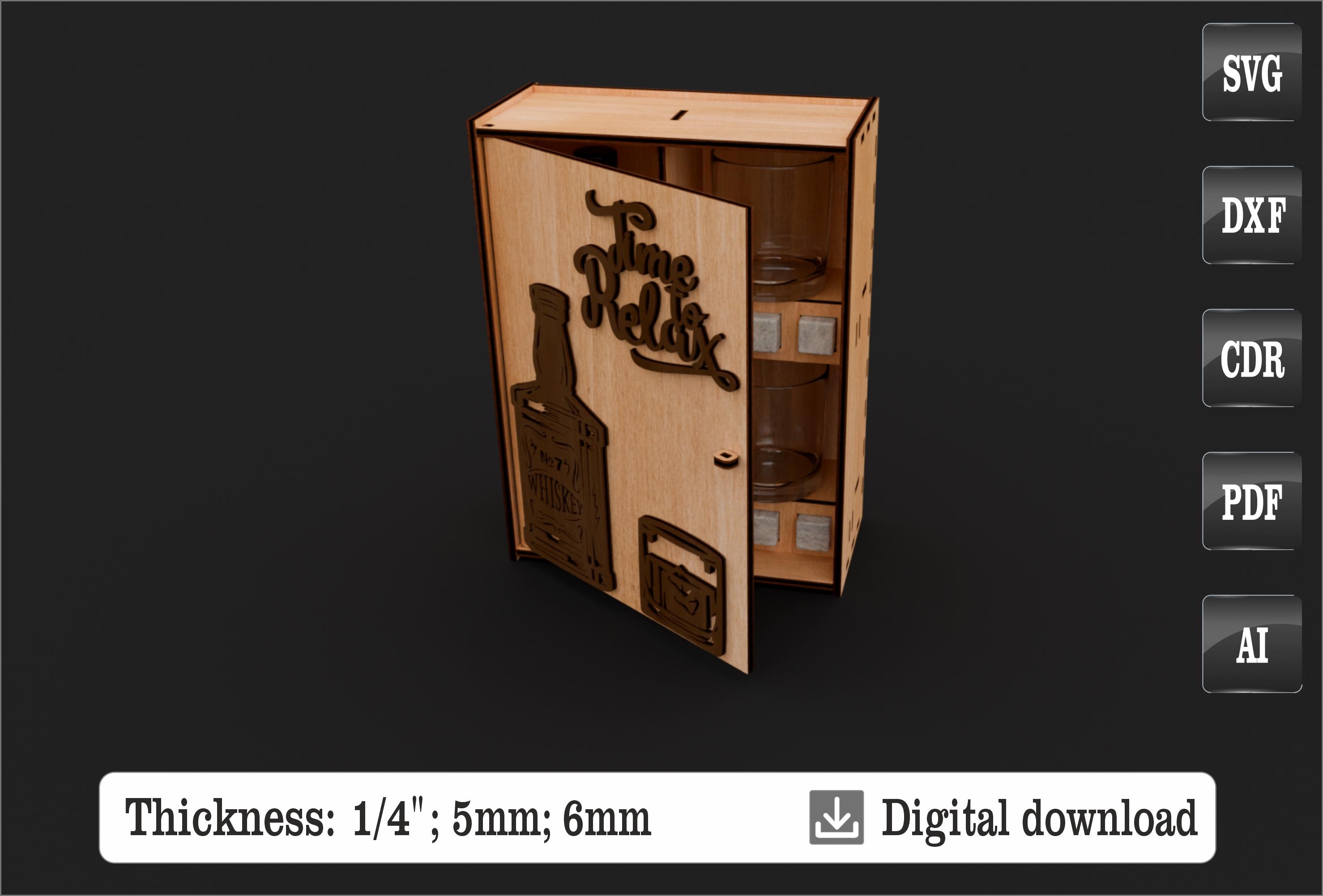 Bottle Box - Laser Cut Files - SVG Whiskey Box, Gift Box - SVG File - Etsy