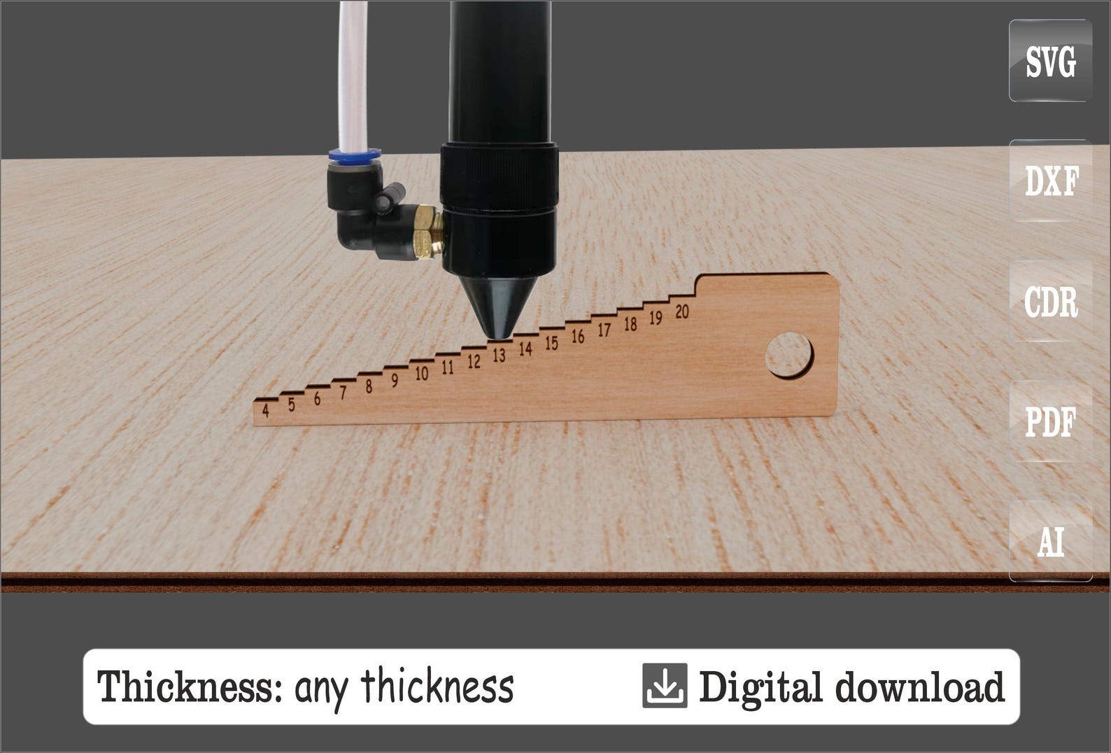 Focal Gauge- Laser Cut File - CDR, DXF, SVG - Focal Length Adjustment ...