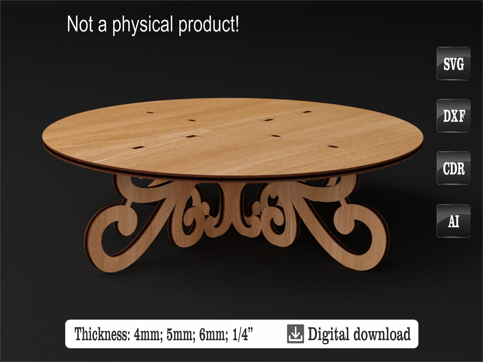 Cake Stand SVG | Laser Cut Cake Stand DXF | Wooden Dessert Display ...