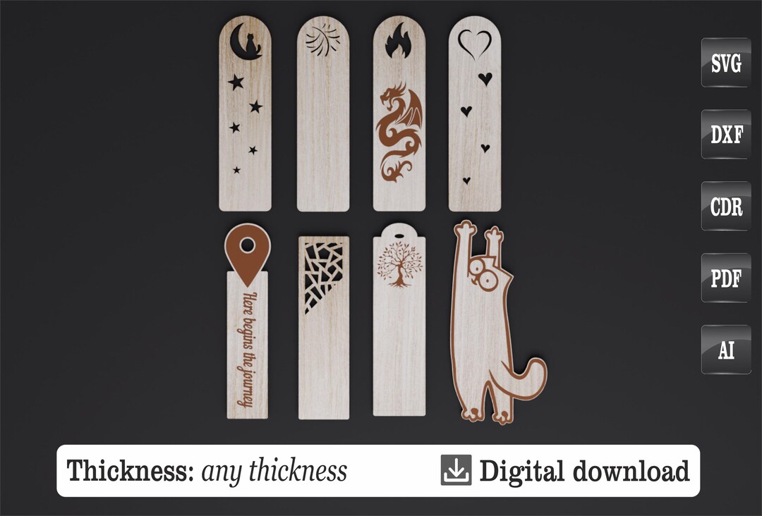 Bookmark SVG Design - Bookmark Laser Cut | Glowforge, Lightburn, Xtool ...