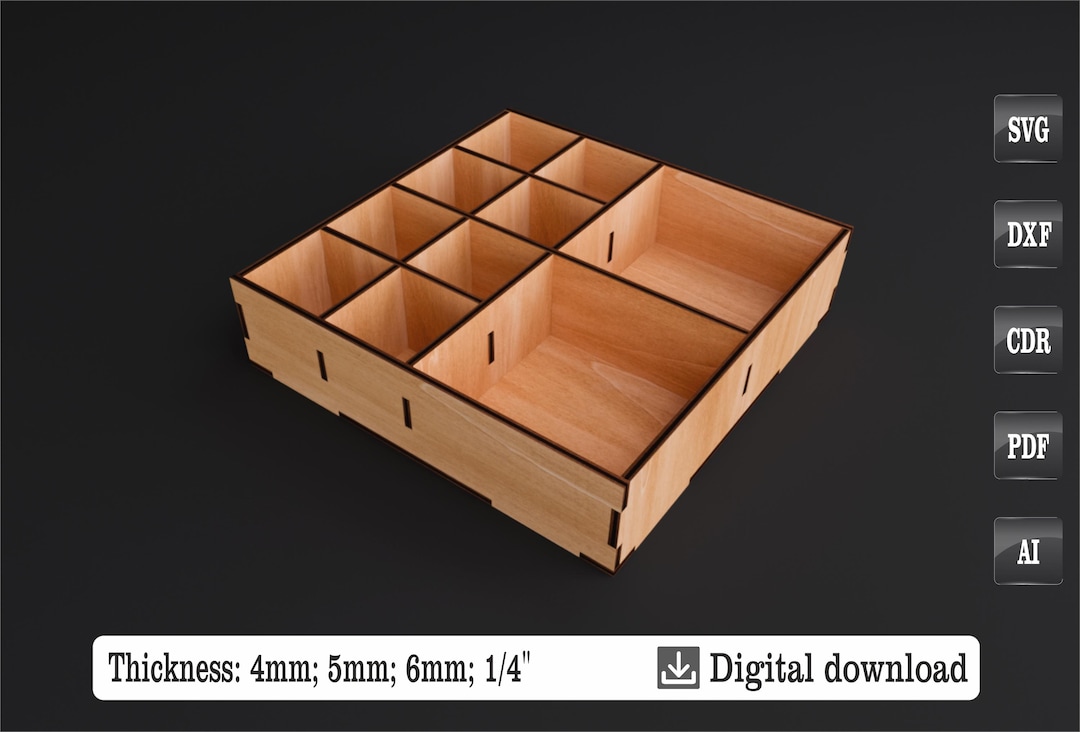 Organizer Box | Laser Cut Template - Etsy