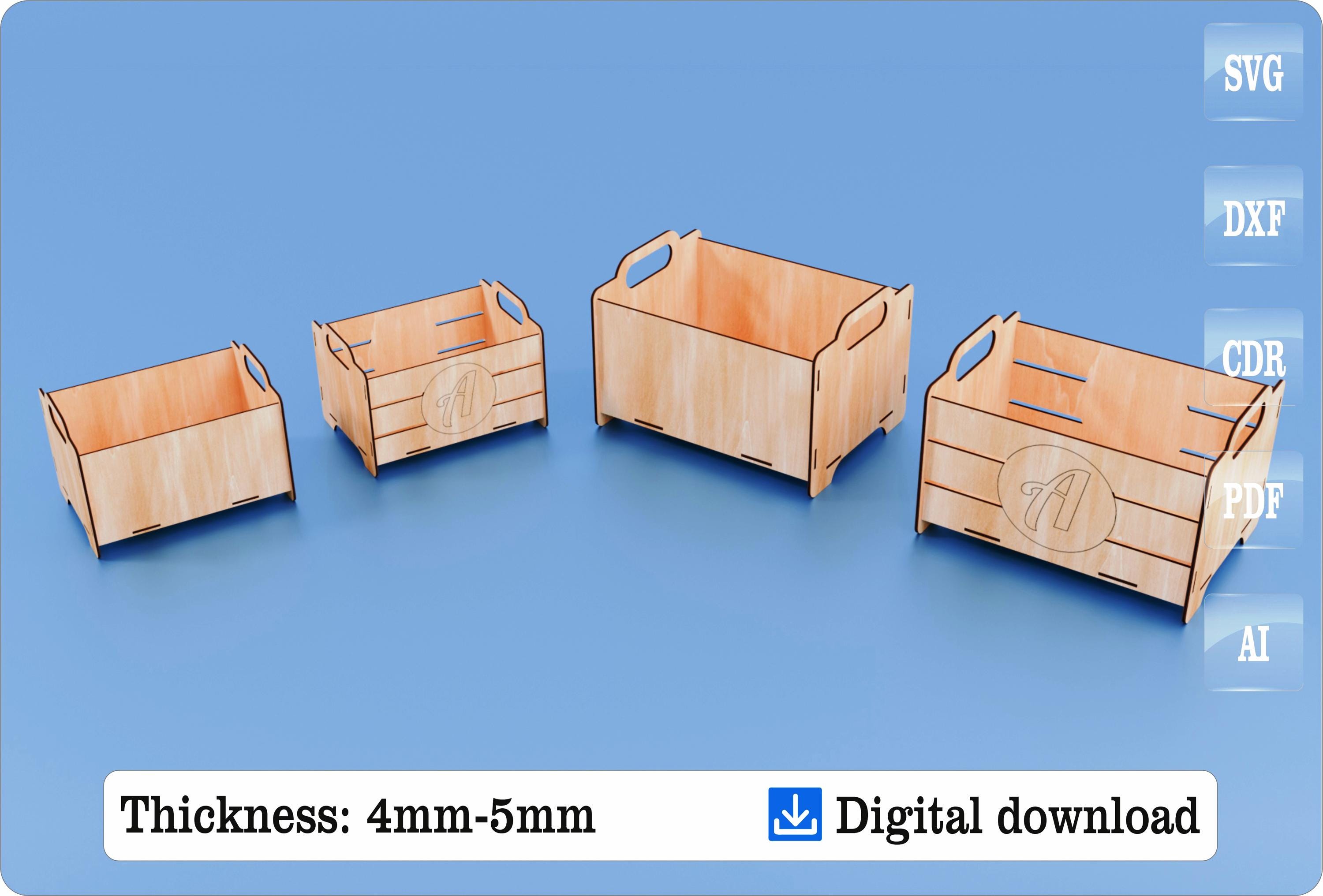 DIY Carry Basket SVG Laser Cut Wooden Box File With Handles Craft ...