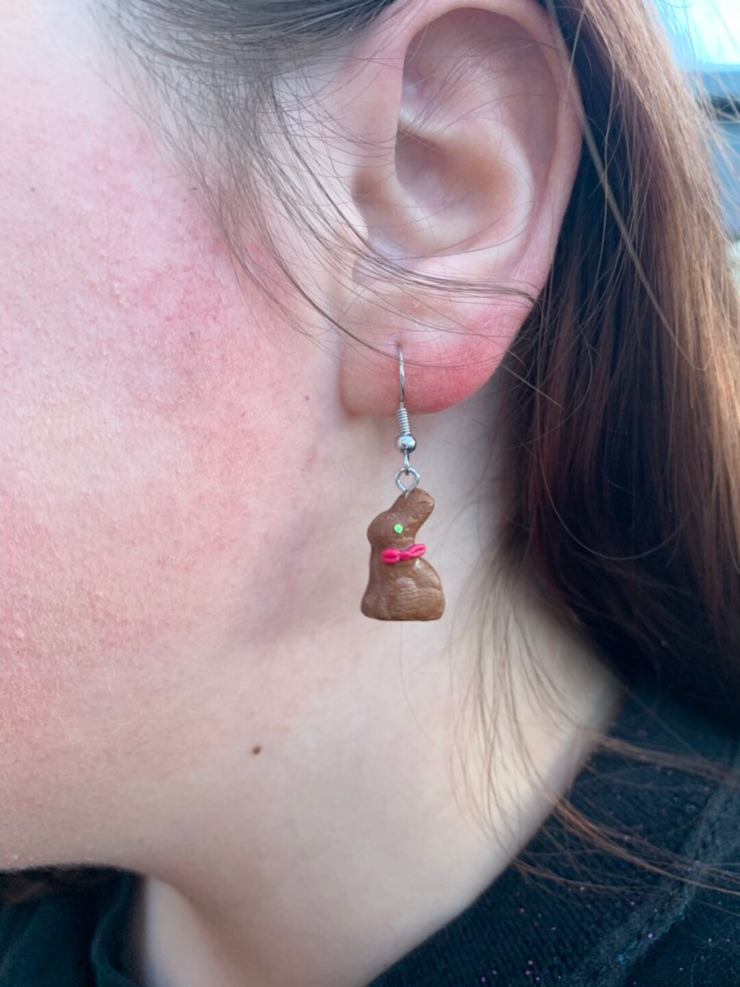 Chocolate Bunny Earrings Easter Earrings Easter Jewelry Easter Bunny ...
