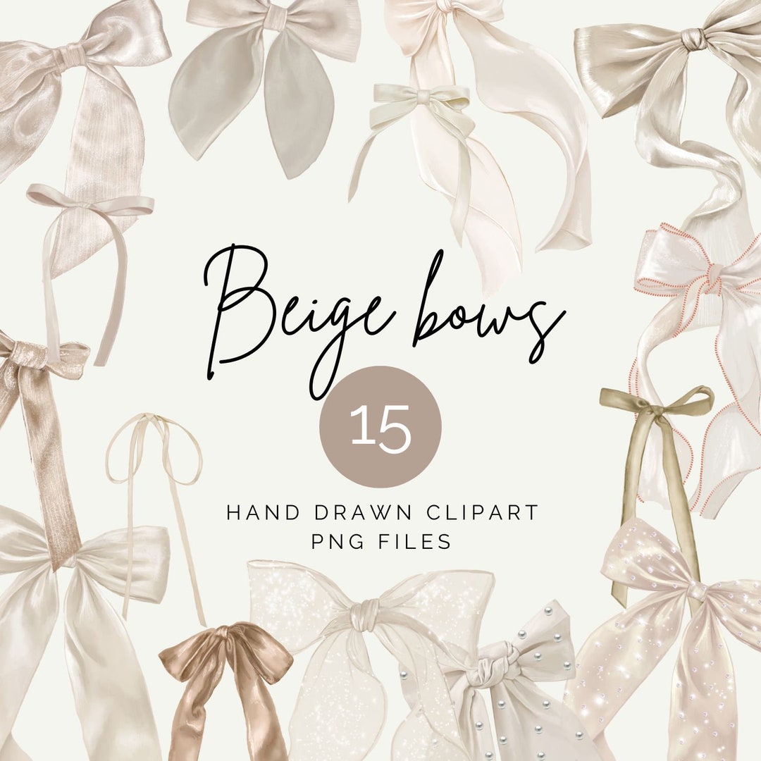 Watercolour Beige Bows Png Clipart, Transparent Background Instant ...