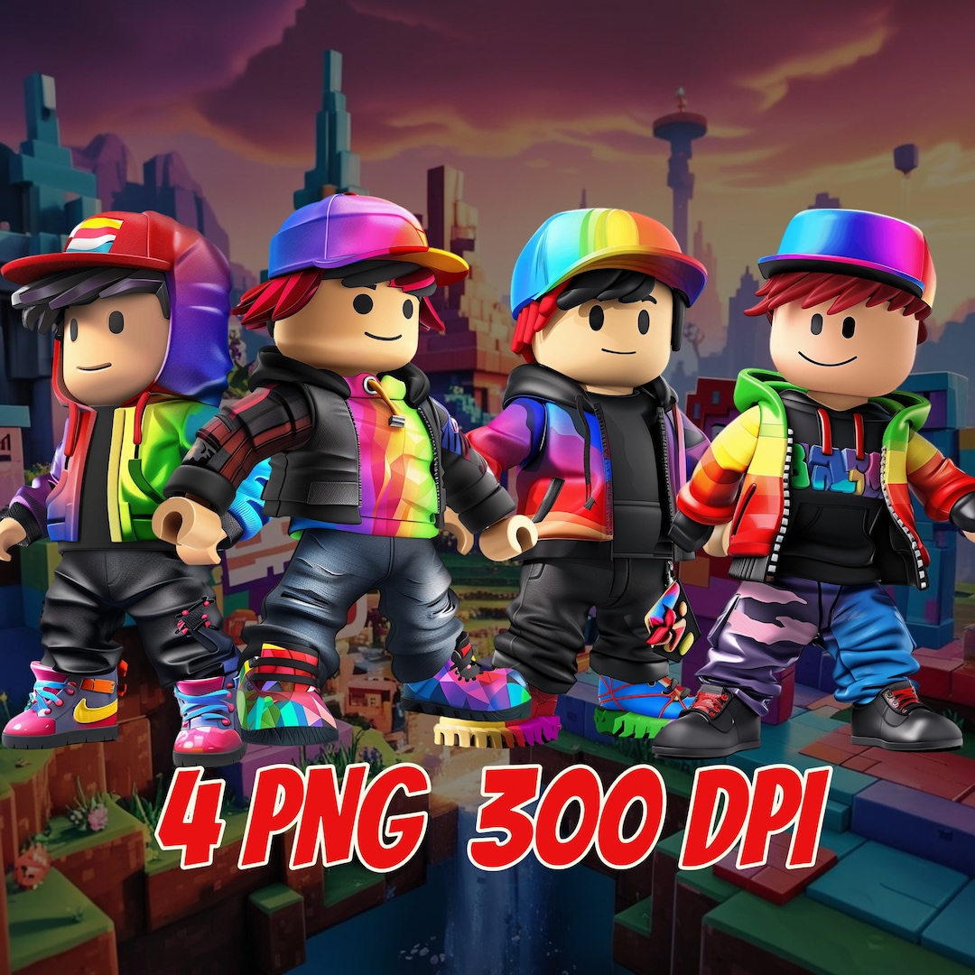 Roblox T-shirt Design - 4 High-quality PNG Files, Perfect for Roblox ...