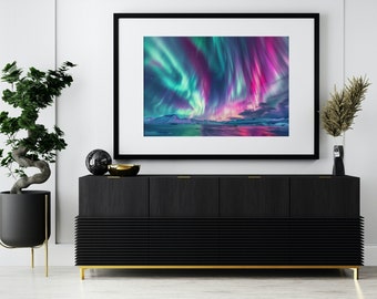 Aurora Borealis Poster, Northern Lights Poster, Wall Decor, Home Decor ...