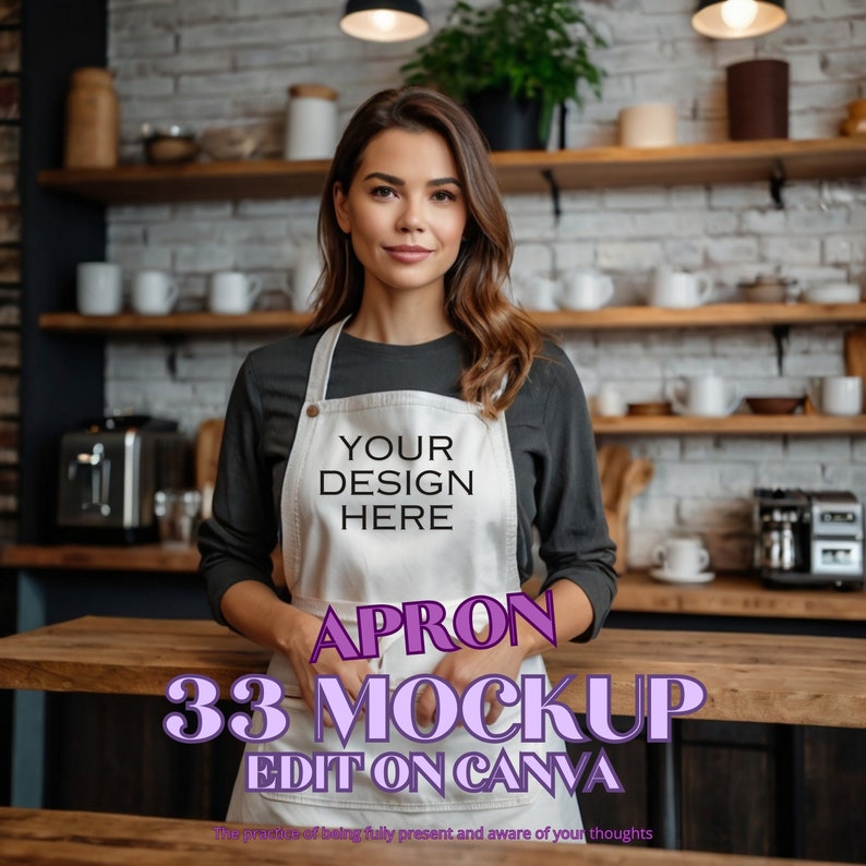 Apron Mockup Bundle | Kitchen Apron Mockup | Chef Apron Mockup | CANVA Apron Mockup | Coffee ...