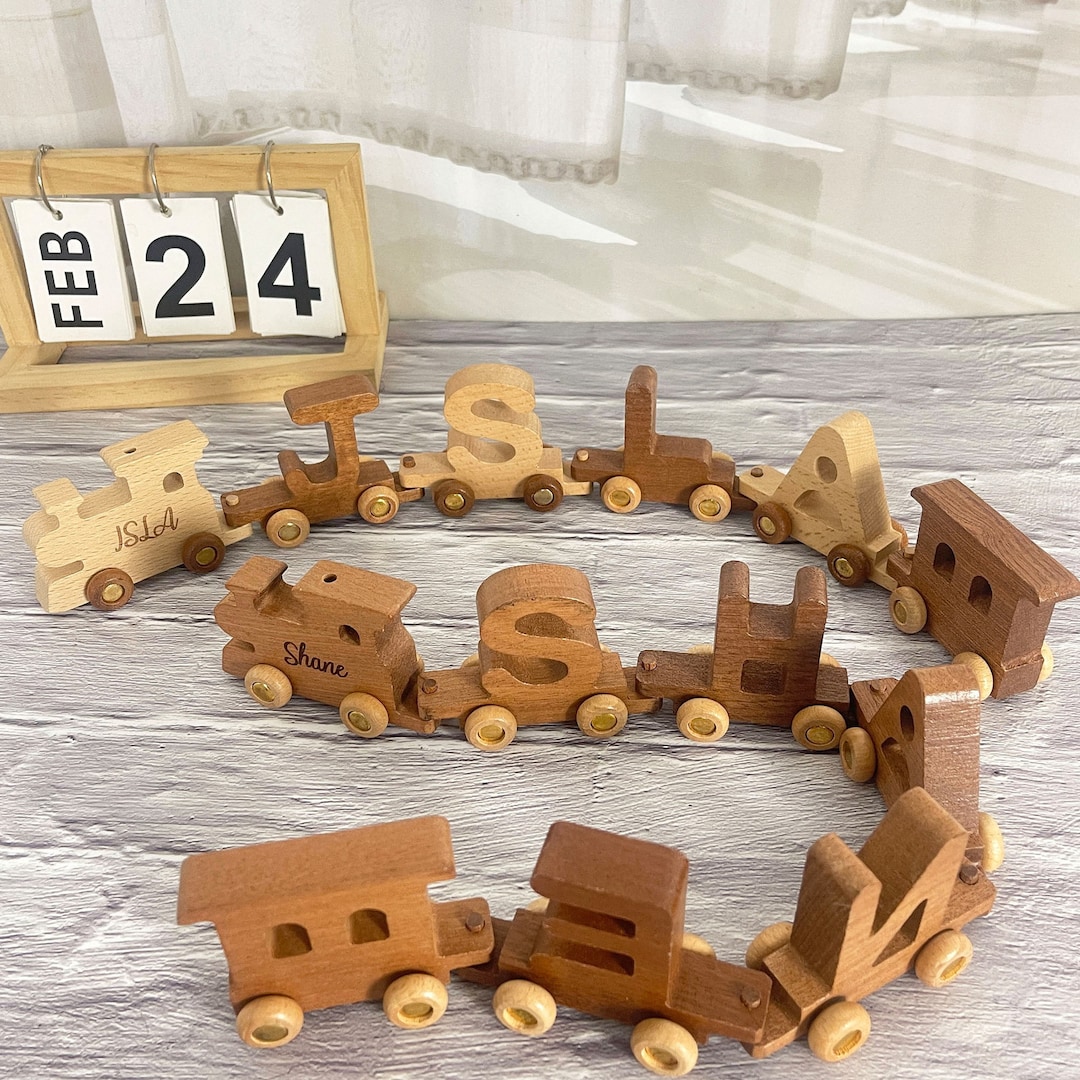 Name Unique Train Wooden Train With Name Sensory Toys Welcome New Baby ...