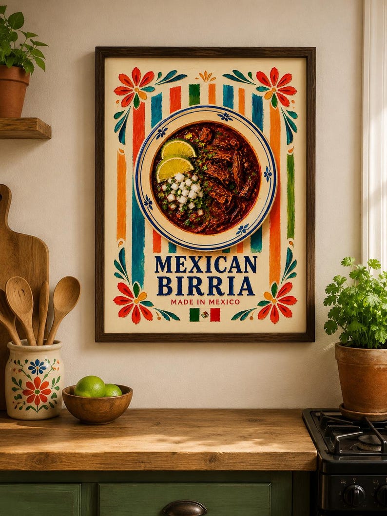 Mexican Birria Wall Art | Digital Poster + Traditional Recipe PDF ...