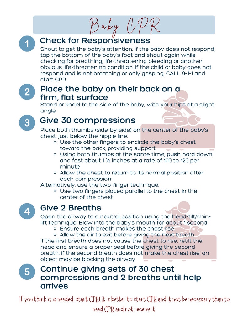 Infant CPR Flyer - Etsy