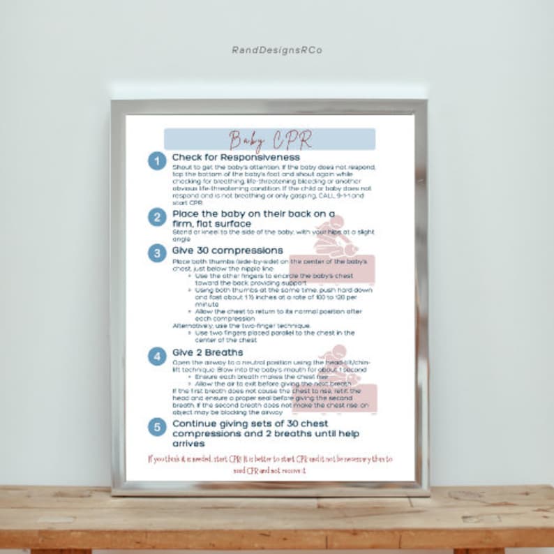 Infant CPR Flyer - Etsy