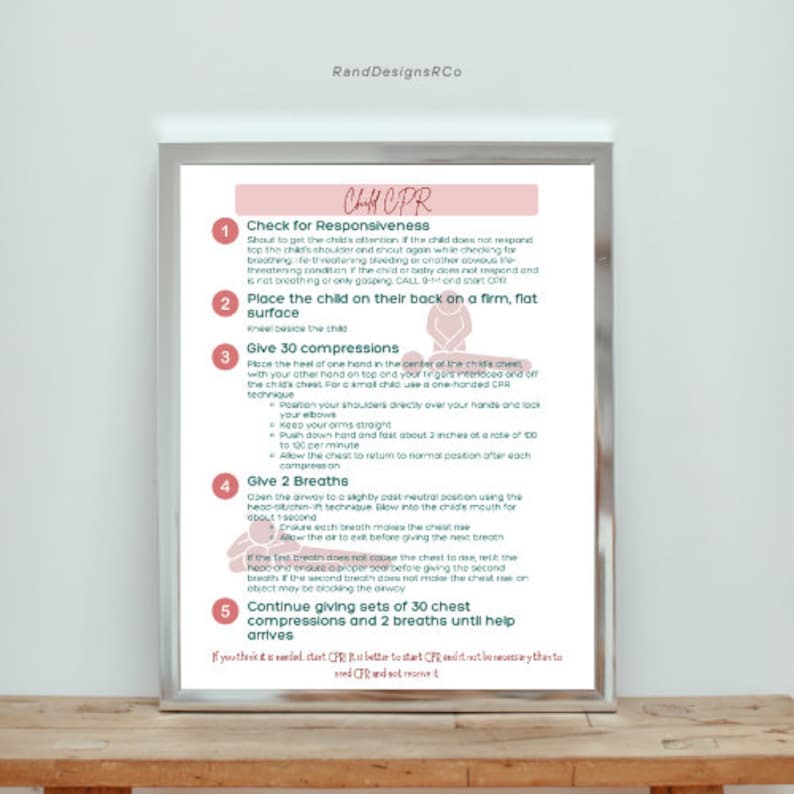 Child CPR Guide - Etsy