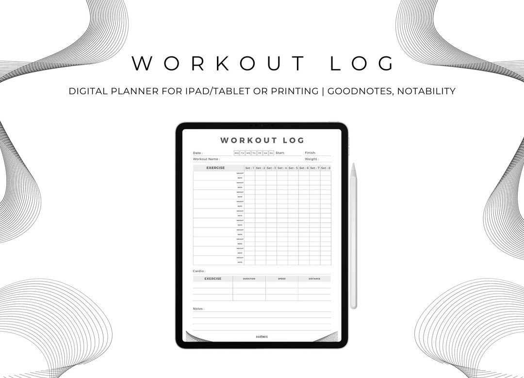 Workout Log | Gym Journal - Track Your Gym Sessions - Digital PDF ...