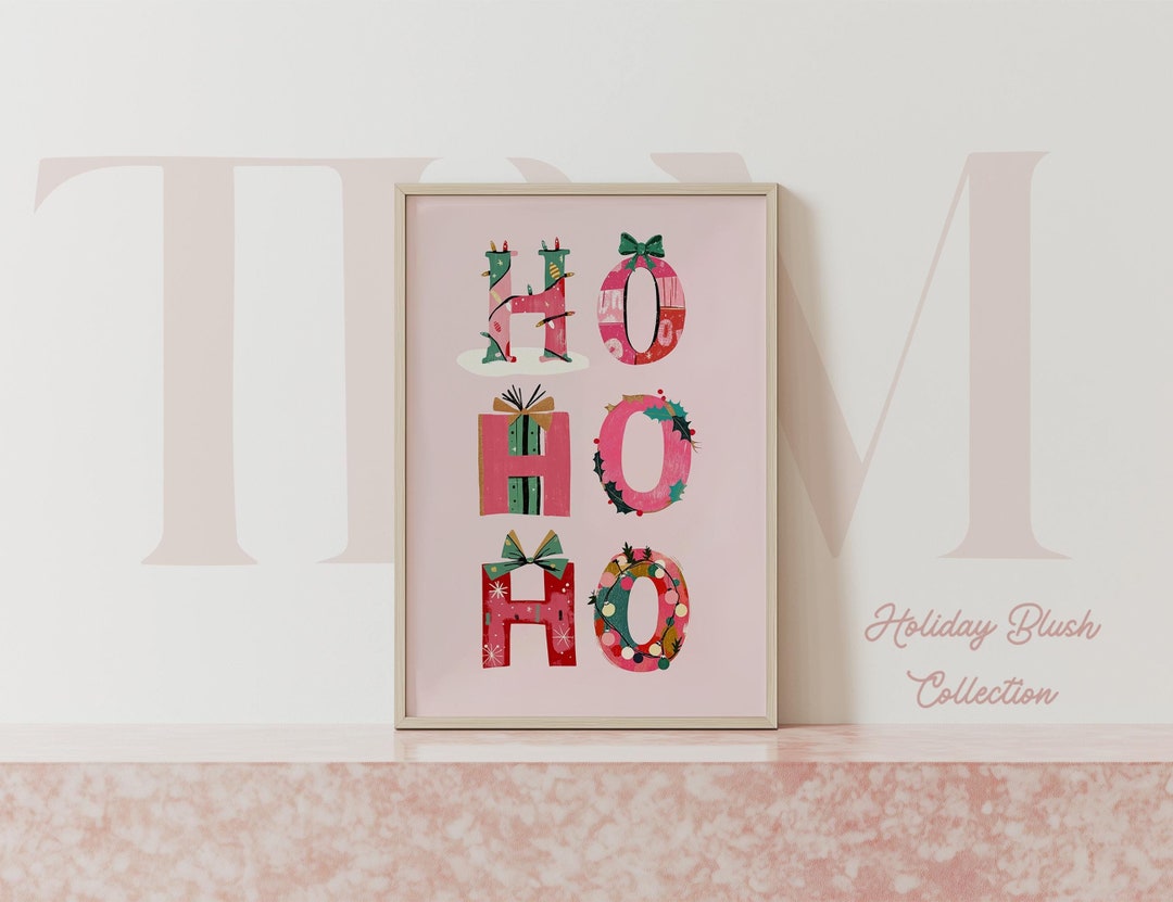 Hohoho Art Print Christmas Digital Wall Art for Home Decor & Holiday ...