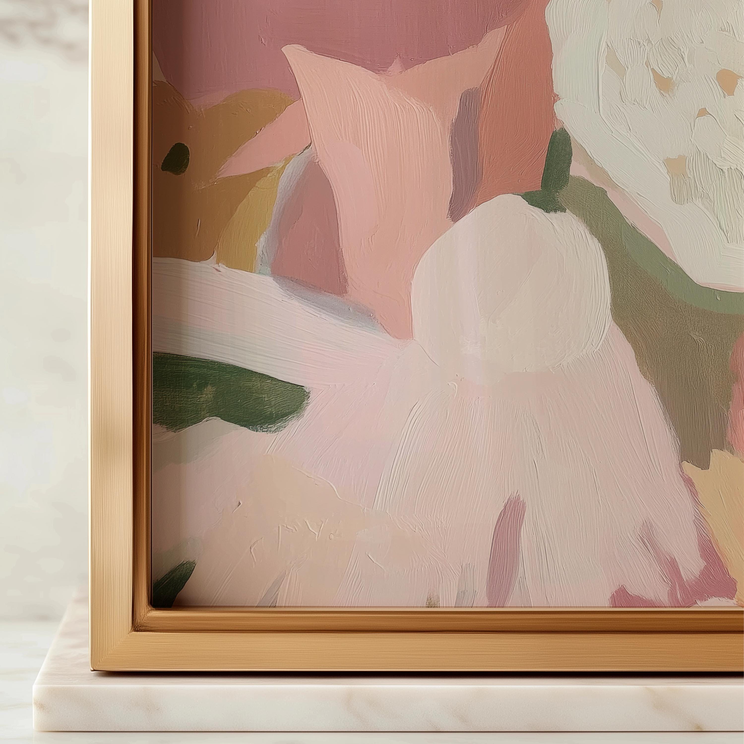 Abstract Floral Wall Art Set Soft Pink Botanical Prints Modern Cozy ...