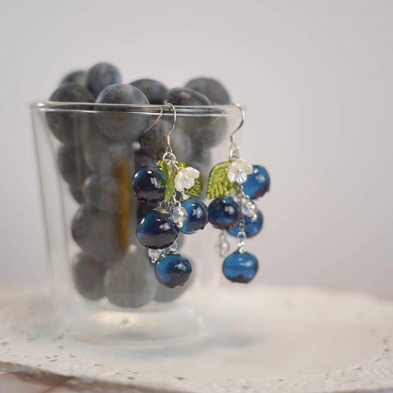Blueberry Earrings - Etsy