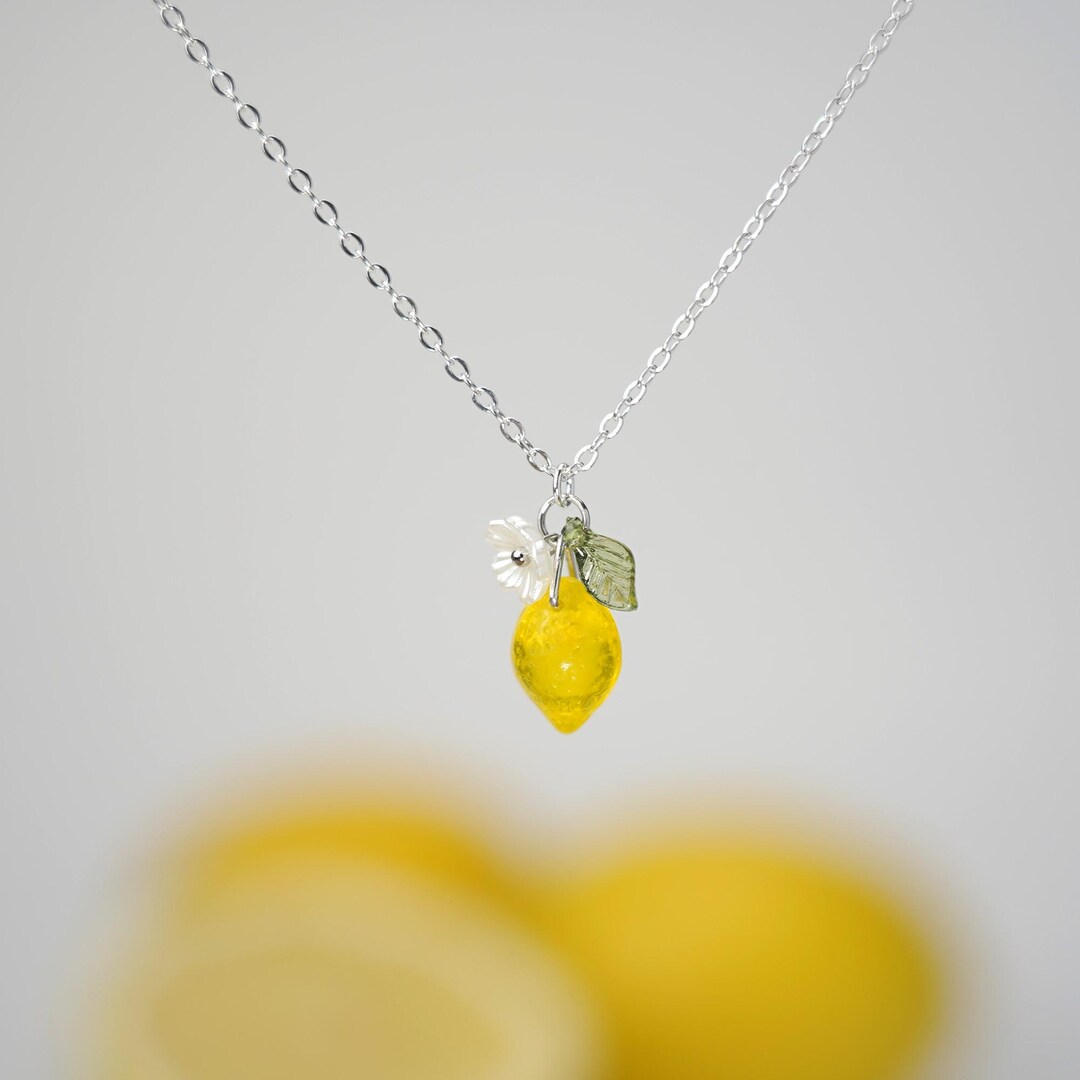Custom Lemon Necklace | Design Your Own 925 Silver Plated Citrus Fruit ...