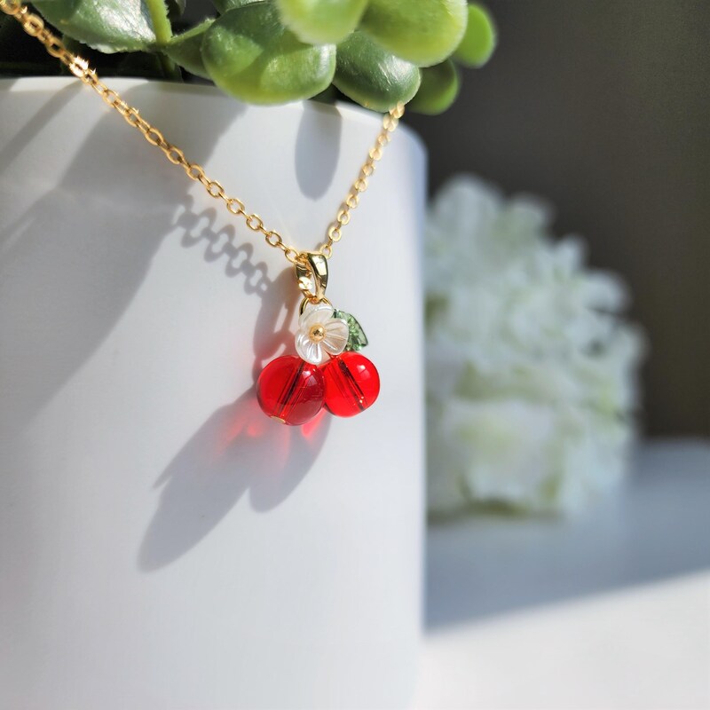 Cherry Necklace - Etsy