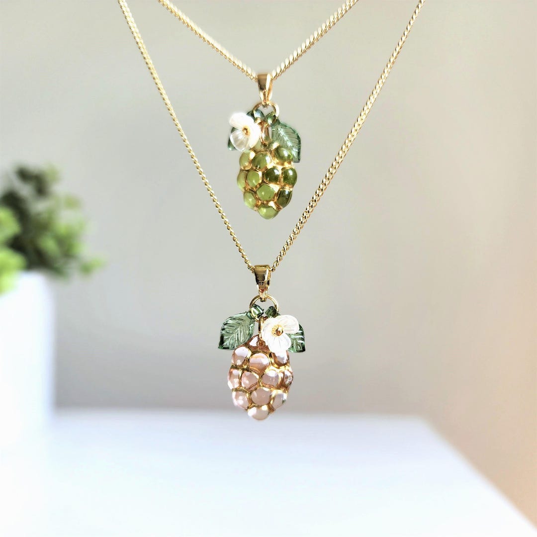 Custom Gold Decor Grape Necklace| Handmade Fruit Necklace - Etsy