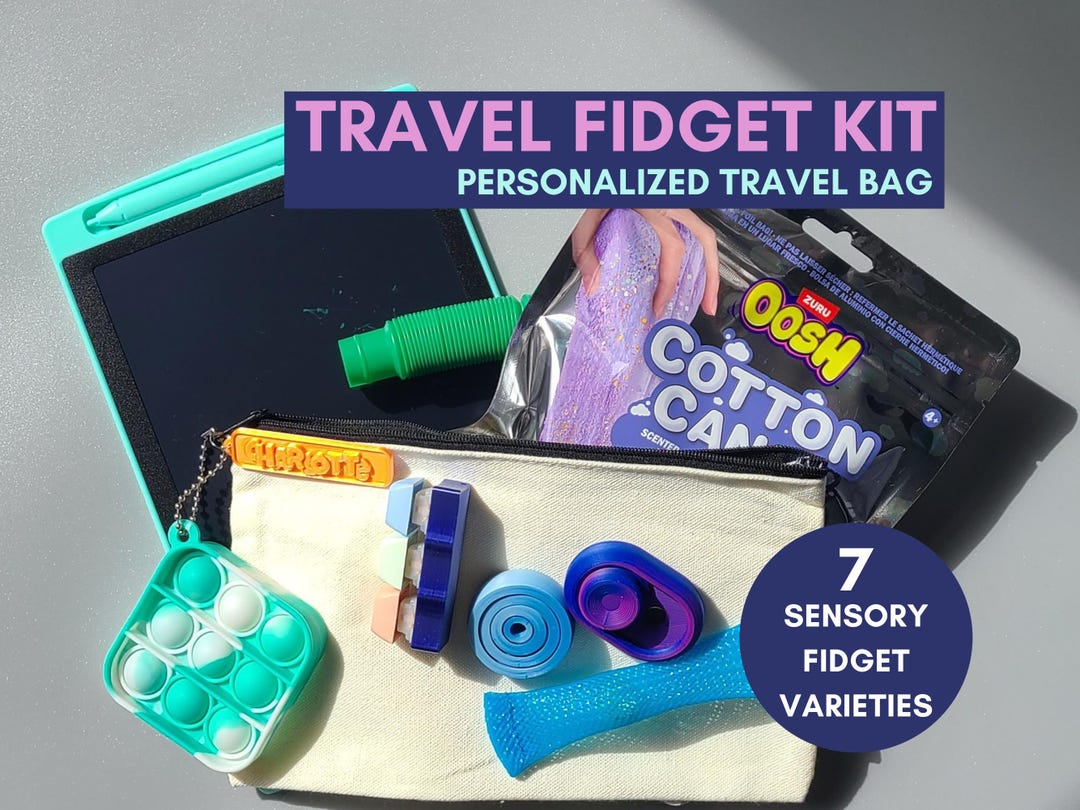 Custom Name Tag Fidget Set Travel Kit Vacation Sensory Toy Boy Gift ...
