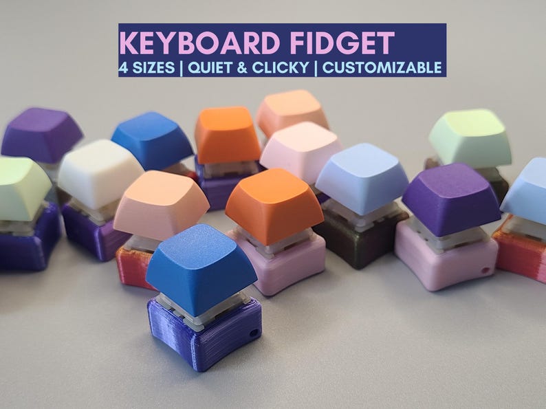 Custom Keycap Keychain Fidget Toy Sensory Tool Stress Friendly Keyboard ...