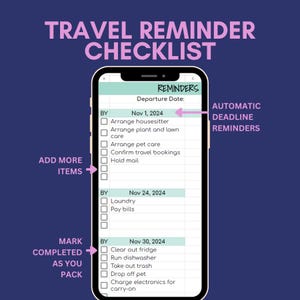 Vacation Packing List Template Printable Checklist ADHD to Do List ...