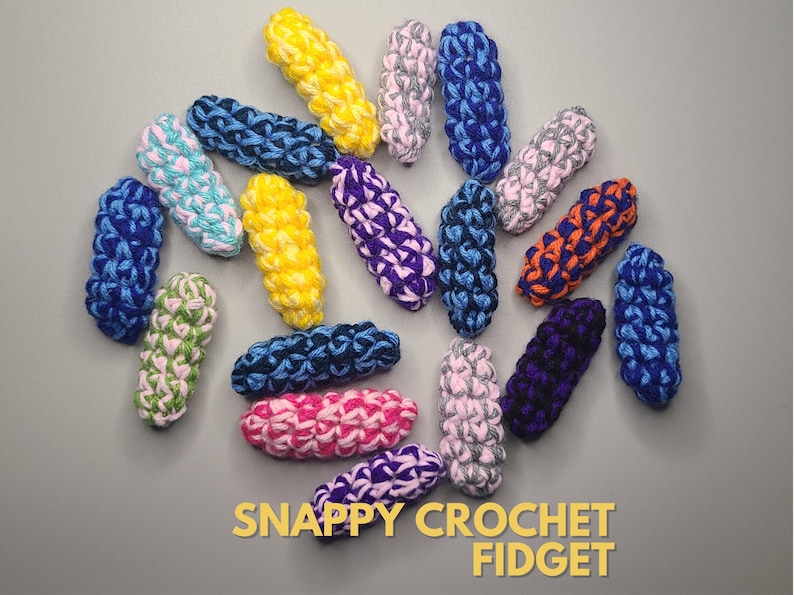 Crochet Fidget Toy Sensory Tool Classroom Use Quiet Snap Keychain ...