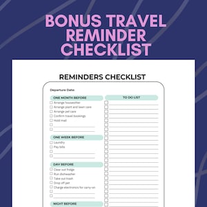 Minimalist Travel Planner Printable PDF Template Packing List Essential ...