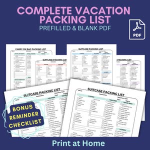 Minimalist Travel Planner Printable PDF Template Packing List Essential ...