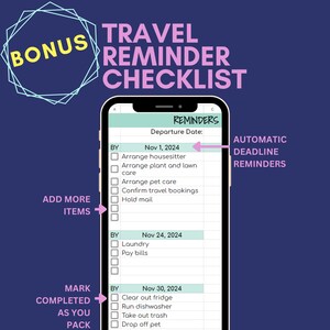 Travel Planner Holiday Packing List Template Spreadsheet Vacation ...