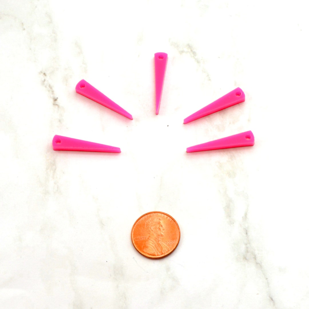 Small Hot Pink Spikes 5 Laser Cut Acrylic Spike Charms - Etsy