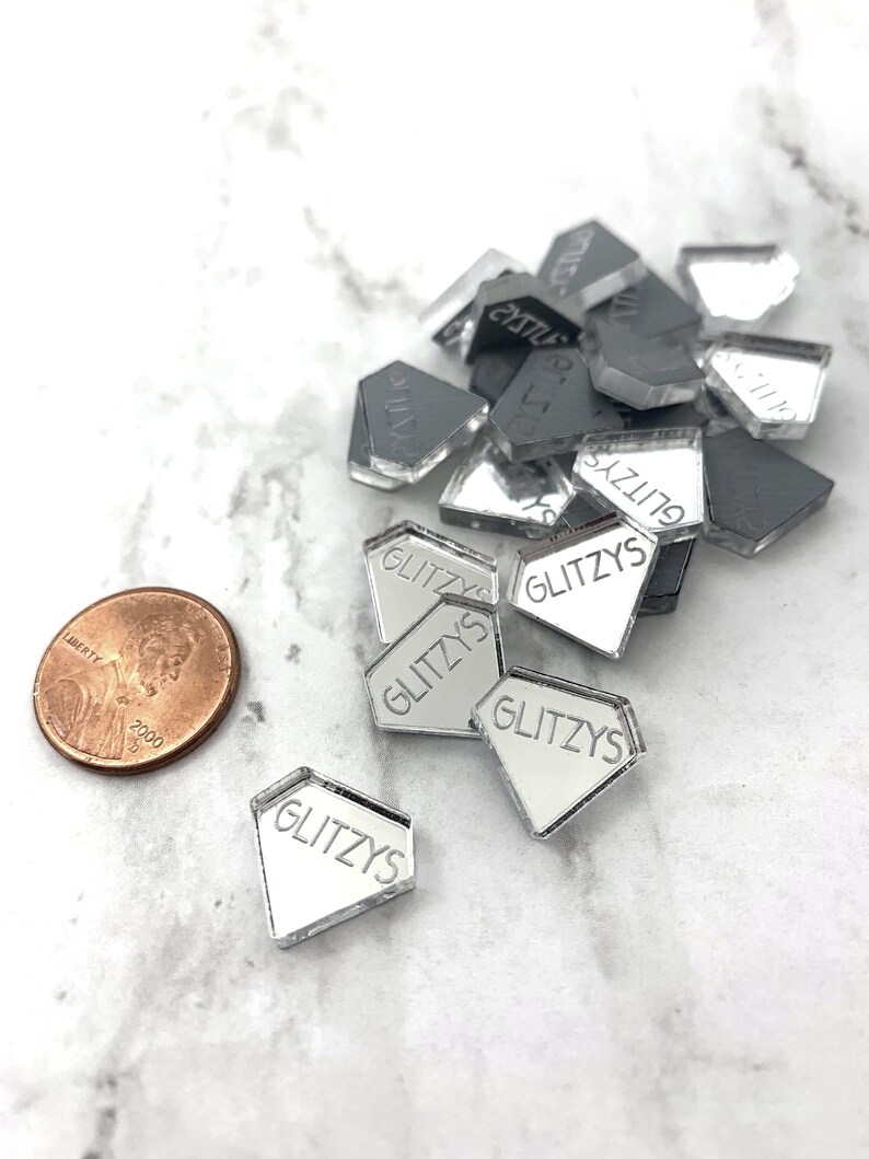 CUSTOM DIAMOND TAGS Mirrored Diamond Personalized Qty. - Etsy