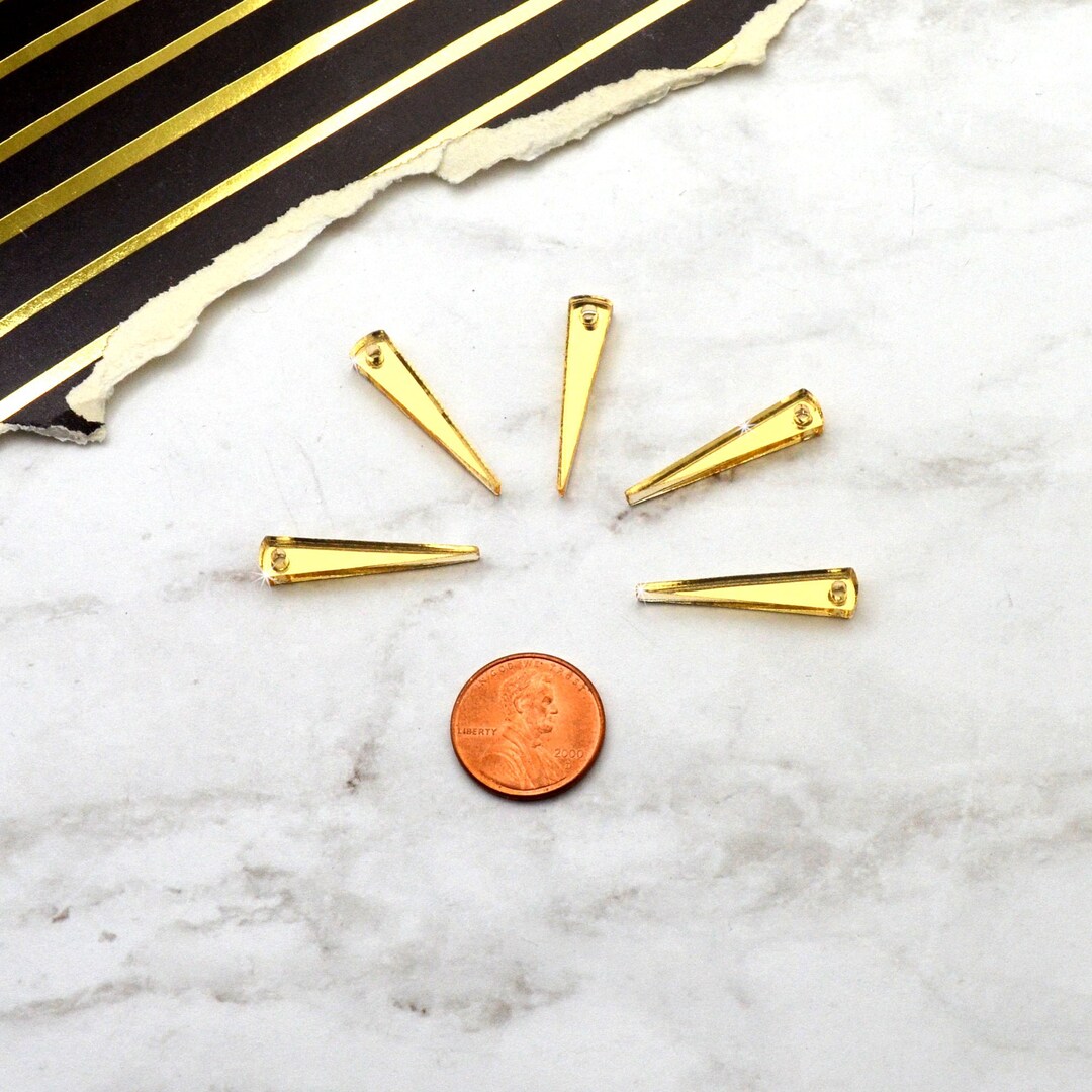 GOLD MIRROR SPIKES - Laser Cut Acrylic Spike Charms - Set of 5 - Etsy