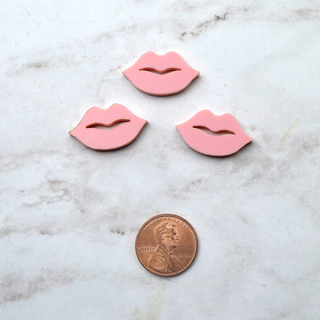 PALE PINK LIPS - 3 Pieces - in Laser Cut Acrylic - Etsy