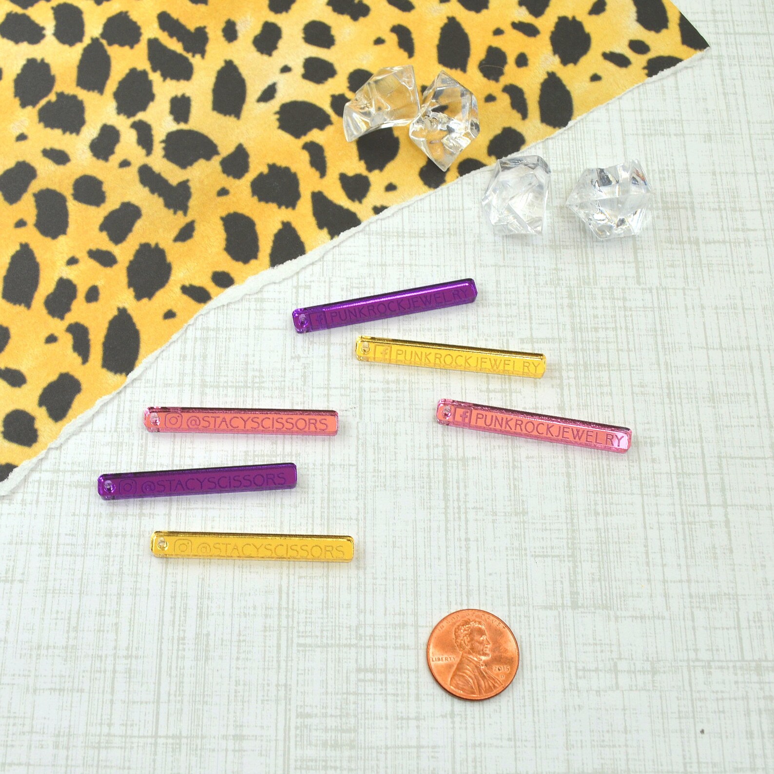 Custom Social Media Mirrored Tags - Rectangle - Laser Cut Acrylic ...