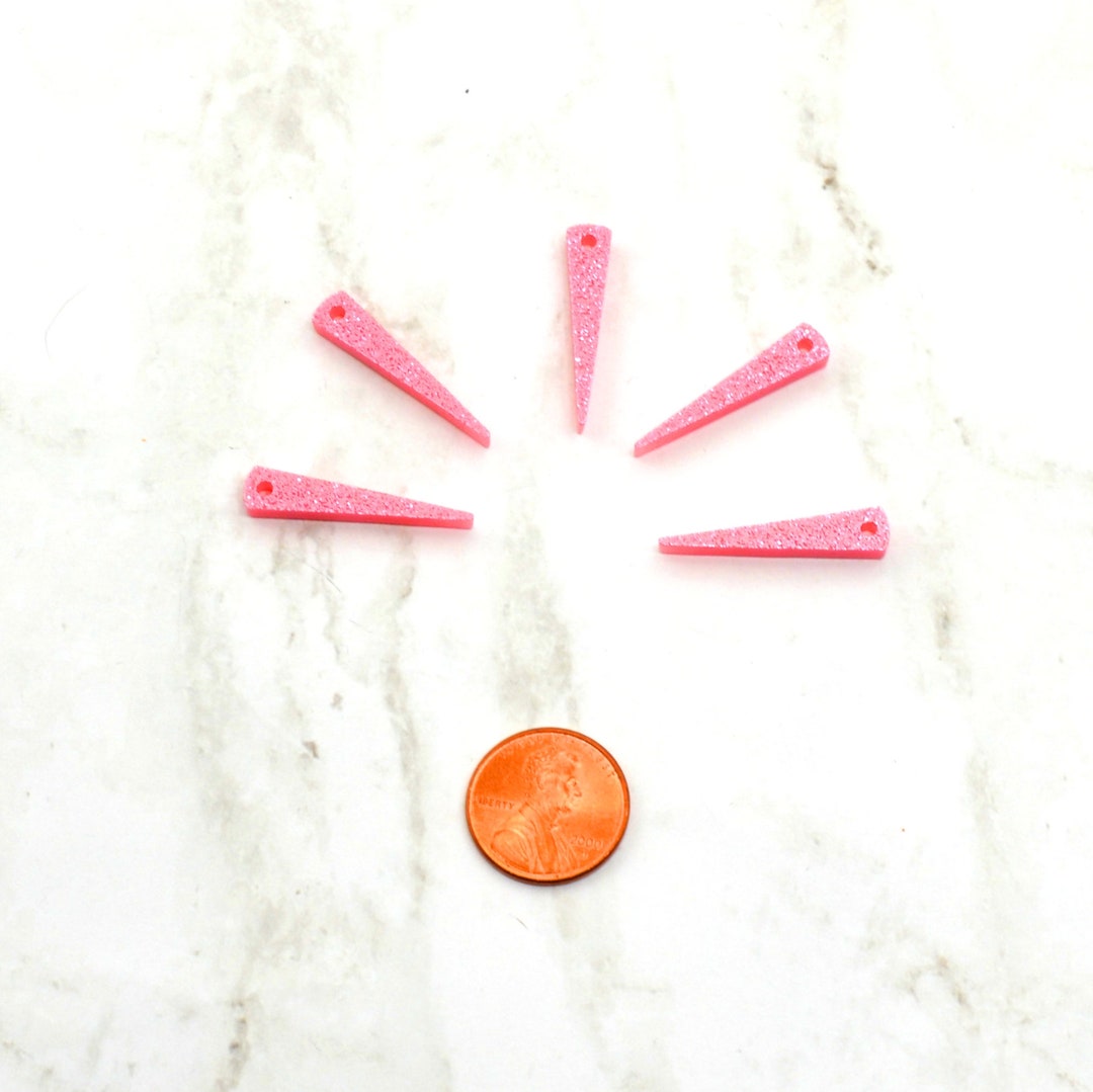 Small Pink Glitter Spikes 5 Laser Cut Acrylic Charms - Etsy
