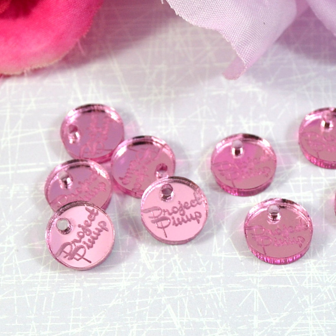 CUSTOM MIRRORED TAGS - Circle - Laser Cut Acrylic - Personalized - You ...