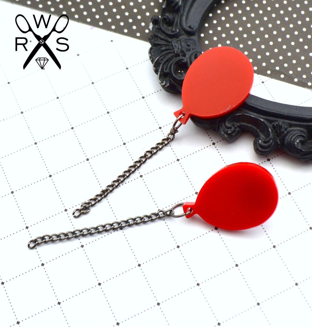 Red Party Balloon Dangles Laser Cut Acrylic - Etsy