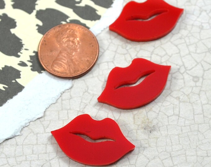 BRIGHT RED LIPS 3 Pieces in Laser Cut Acrylic - Etsy