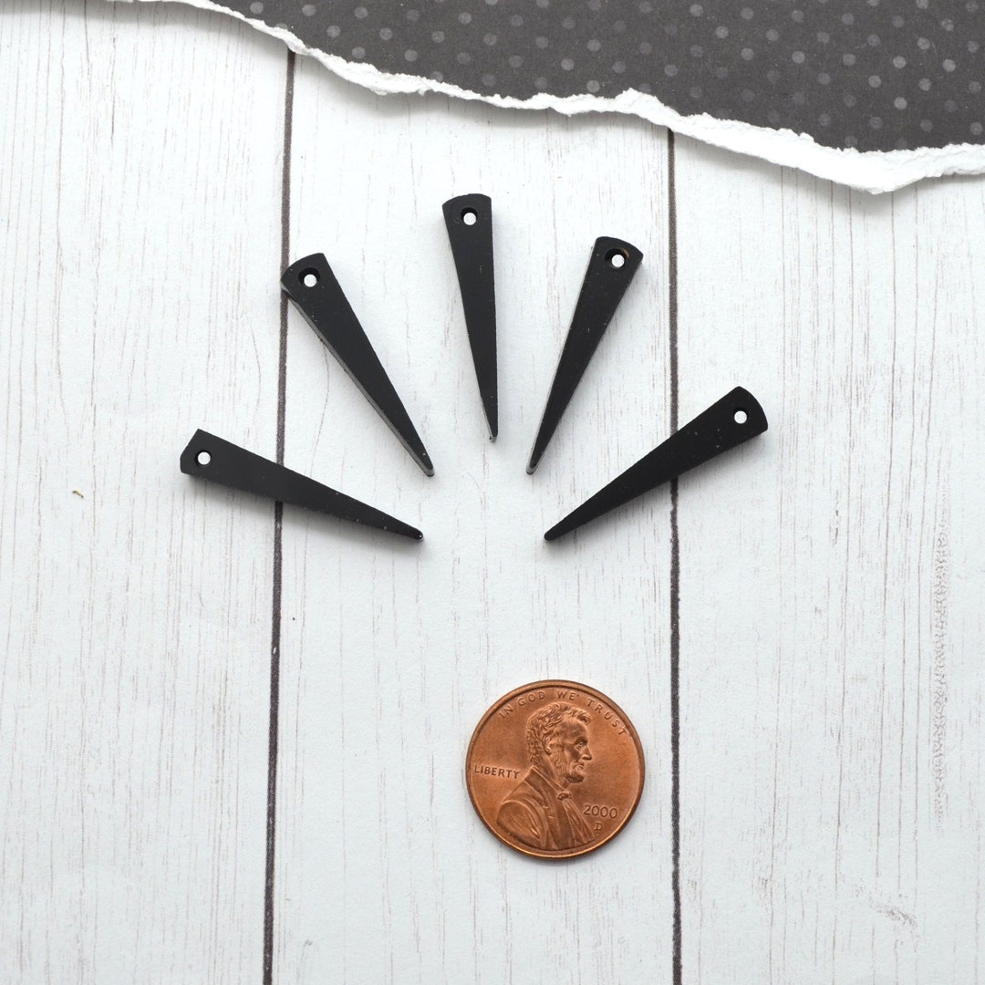 BLACK SPIKES - Small Laser Cut Acrylic Spike Charms - Set of 5 - Etsy