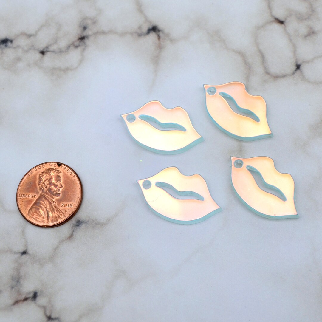 IRIDESCENT LIPS - 4 Charms - 1 Hole - Laser Cut Acrylic - Etsy