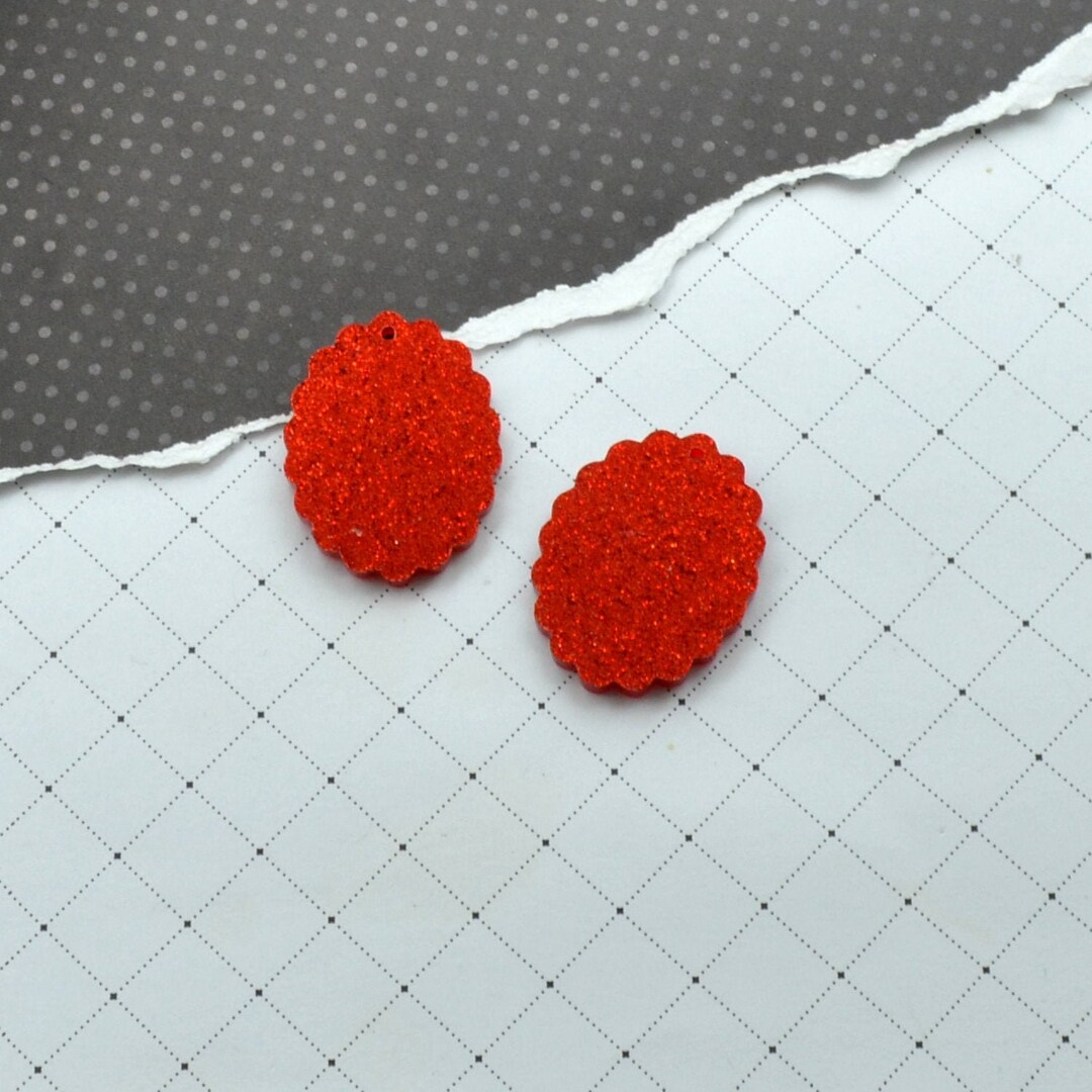 RED GLITTER CAMEOS 18x25 Mm Frame Settings Laser Cut Acrylic - Etsy