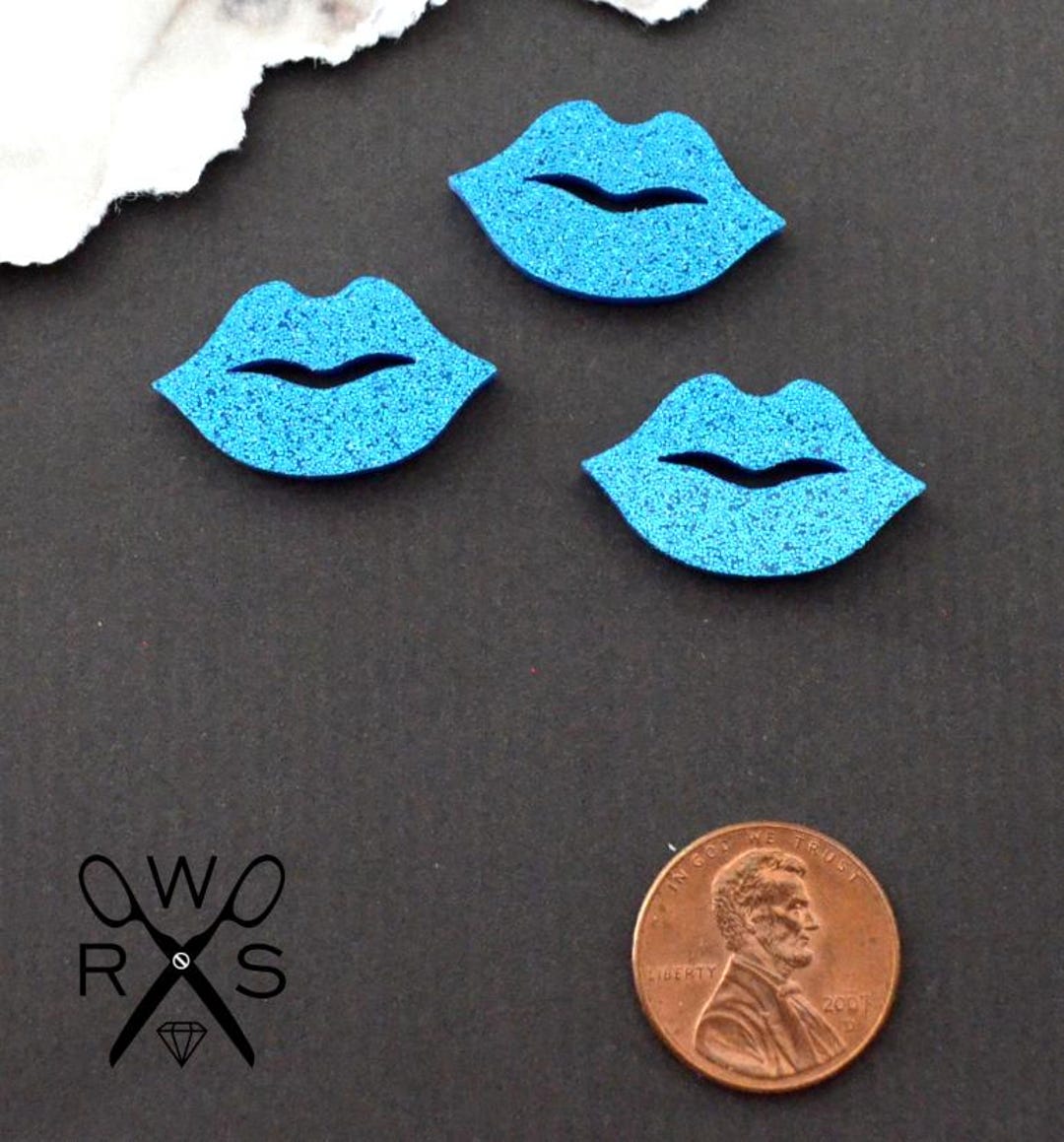 Light Blue Glitter Lips 3 Pieces in Laser Cut Acrylic - Etsy