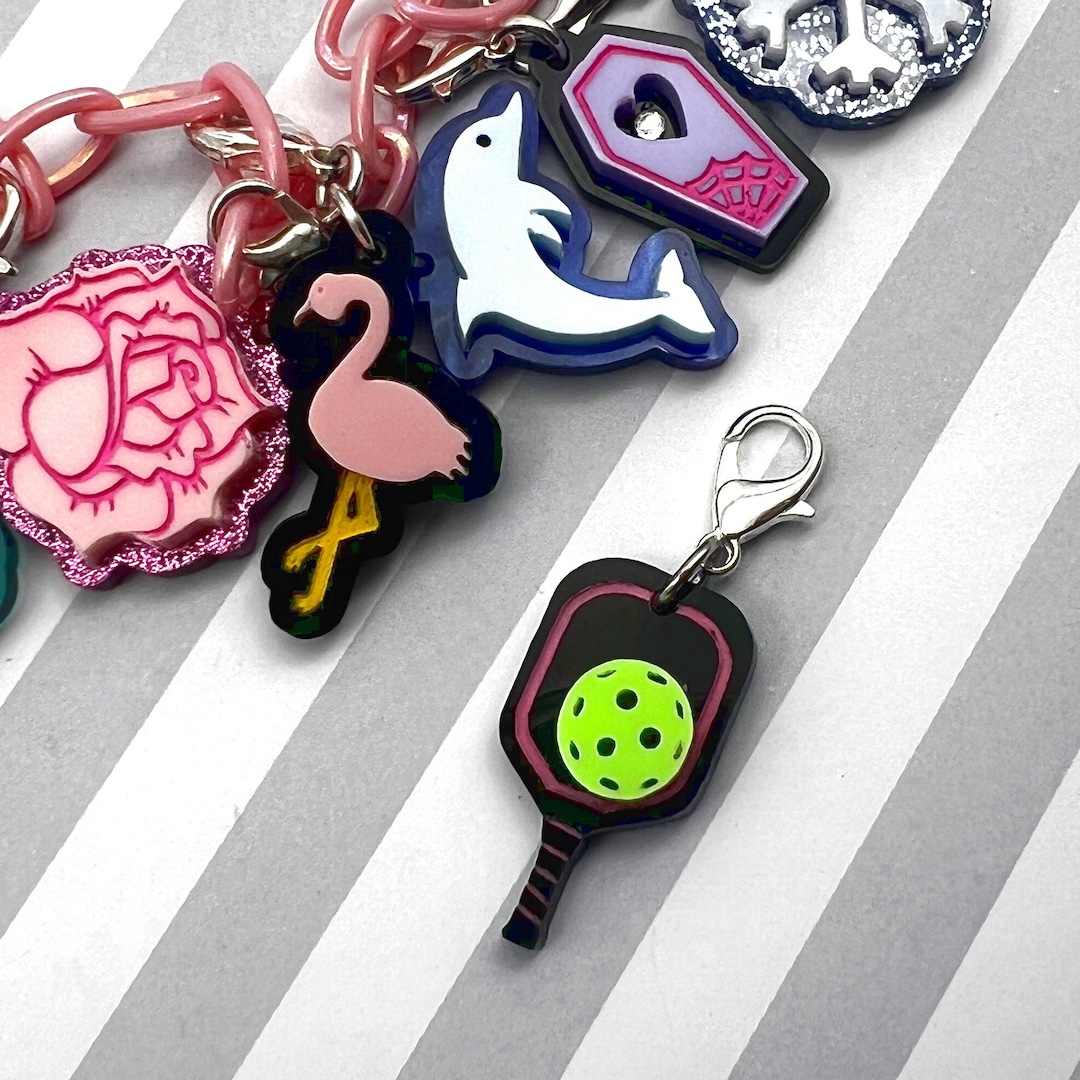Pickleball Paddle Bestie Charm - Etsy