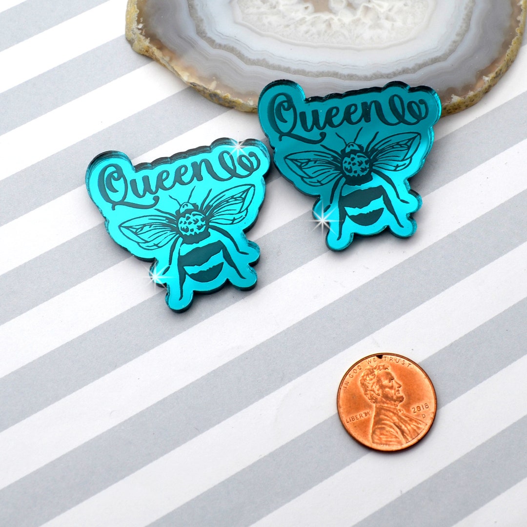 QUEEN BEE CABS Teal Mirror Laser Cut Acrylic Set of 2 - Etsy