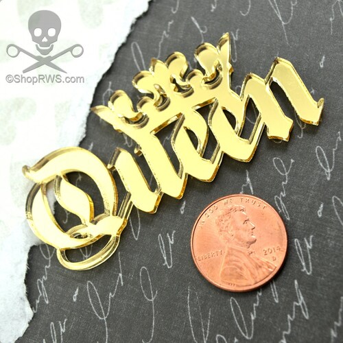 GOLD QUEEN CABOCHON in Gold Mirror Laser Cut Acrylic | Etsy