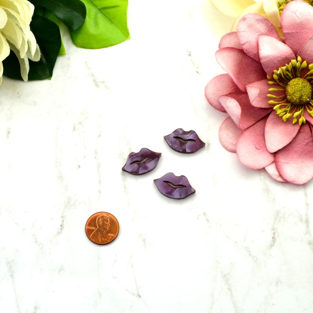 PURPLE PEARL LIPS 3 Pieces in Laser Cut Acrylic - Etsy