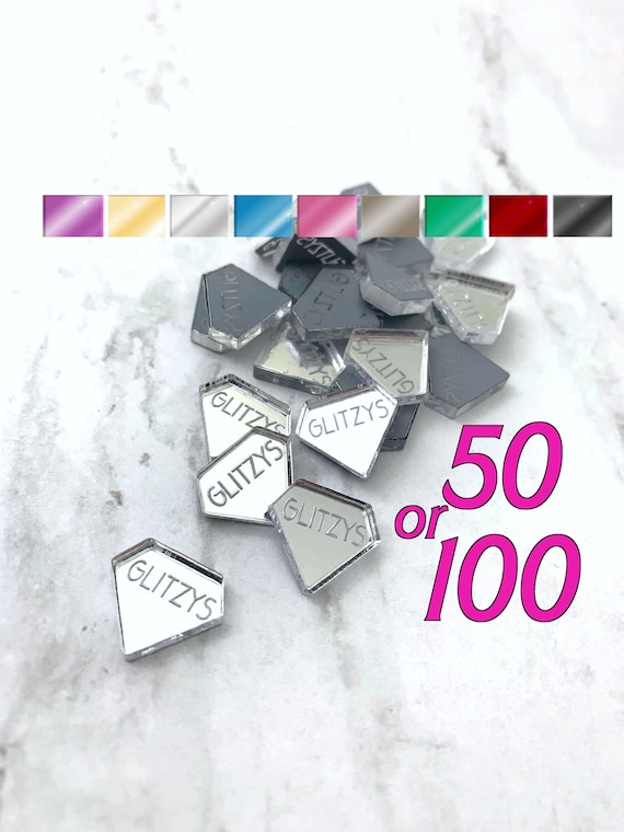 CUSTOM DIAMOND TAGS Mirrored Diamond Personalized Qty. - Etsy