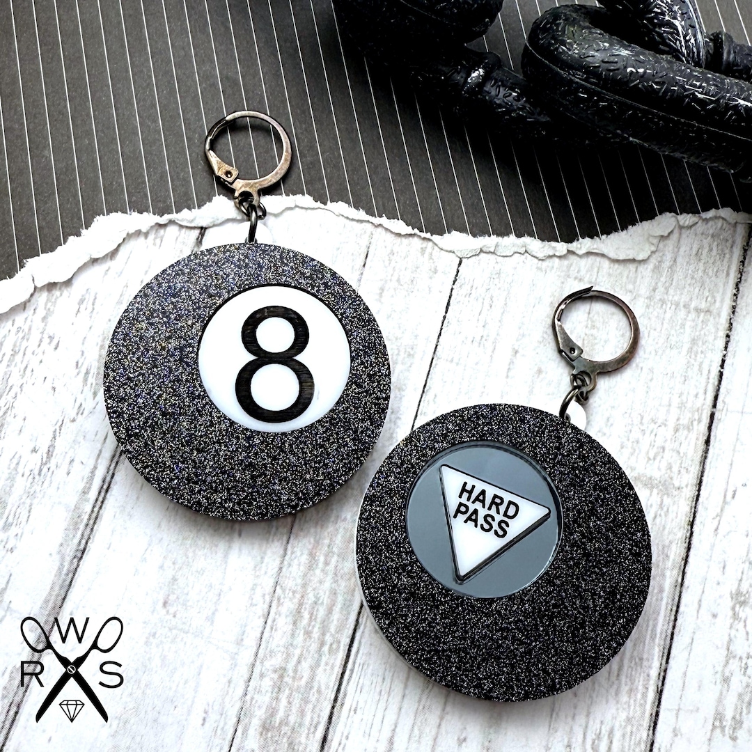 Lucky 8 Ball Huggies in Black Glitter - Etsy